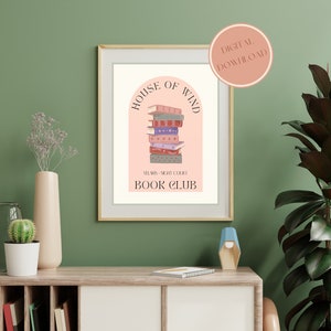 House of Wind Book Club Pink Wall Print | ACOTAR | ACOSF Bookish Wall ...
