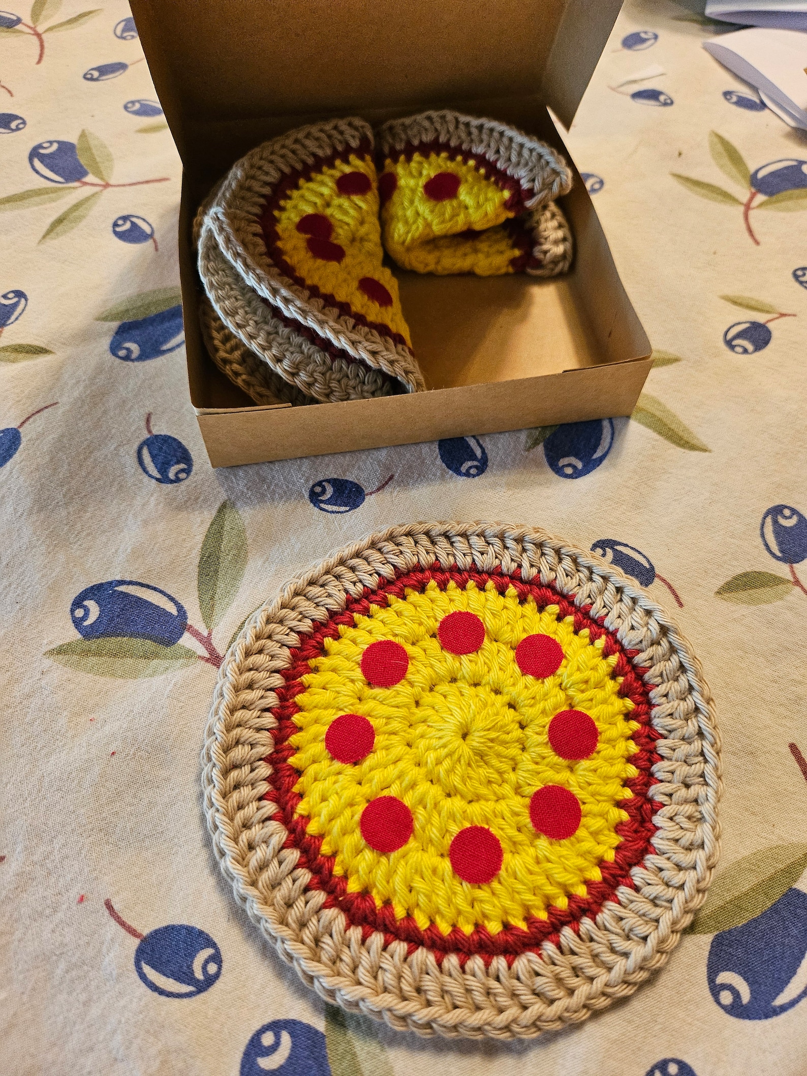Crochet Pizza Coasters - Etsy