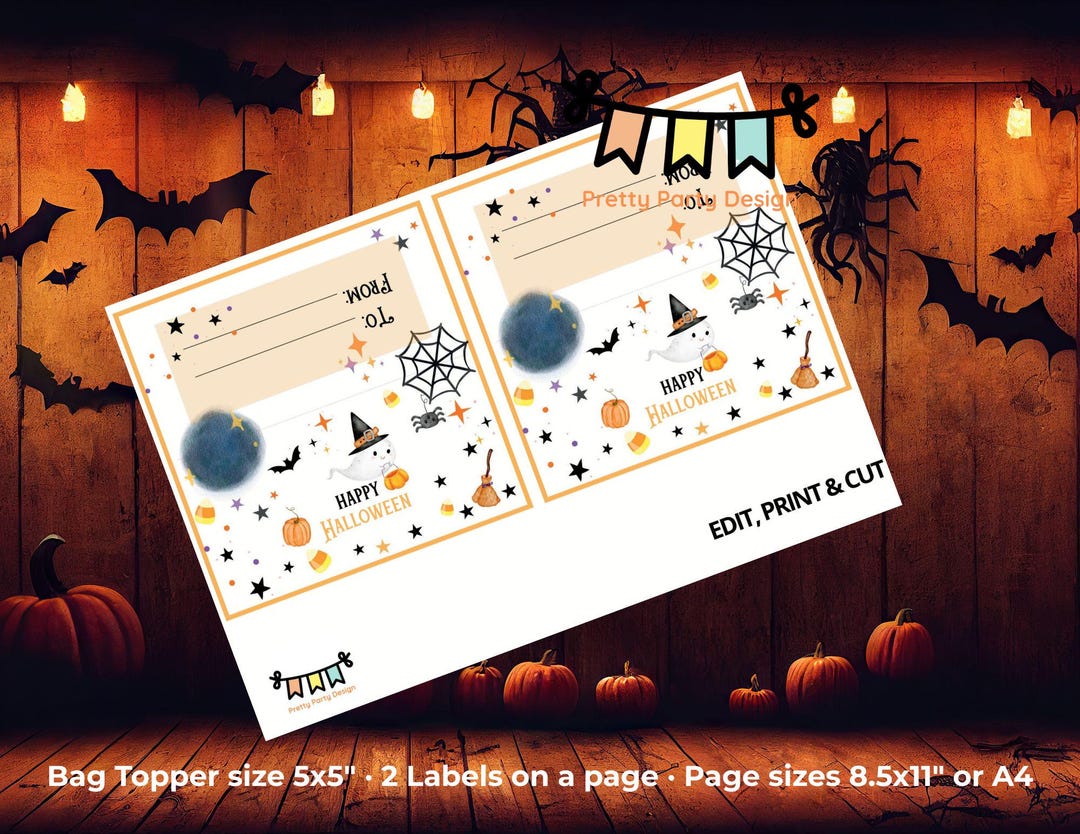 Halloween Treat Bag Topper Printable: DIY Favor Tags Digital Download ...