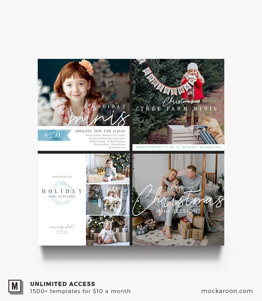 Christmas Mini Session Template Set, Winter Mini Session, Marketing ...