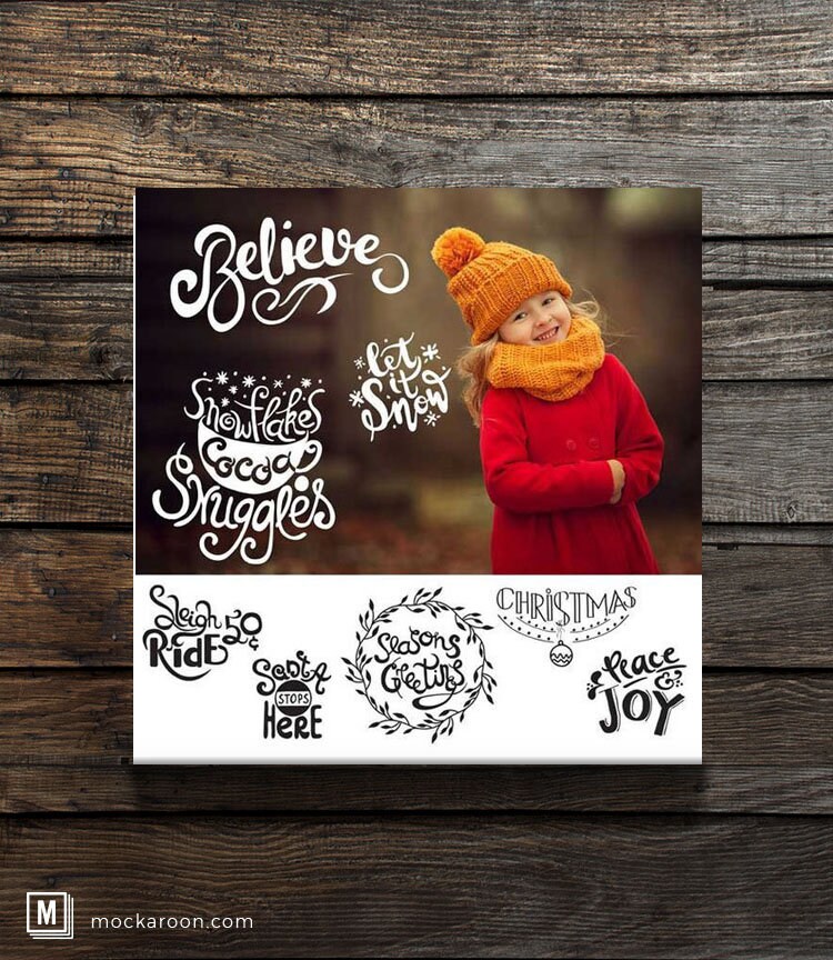 Holiday Word Art Overlays PNG Christmas Word Art Quickpages - Etsy