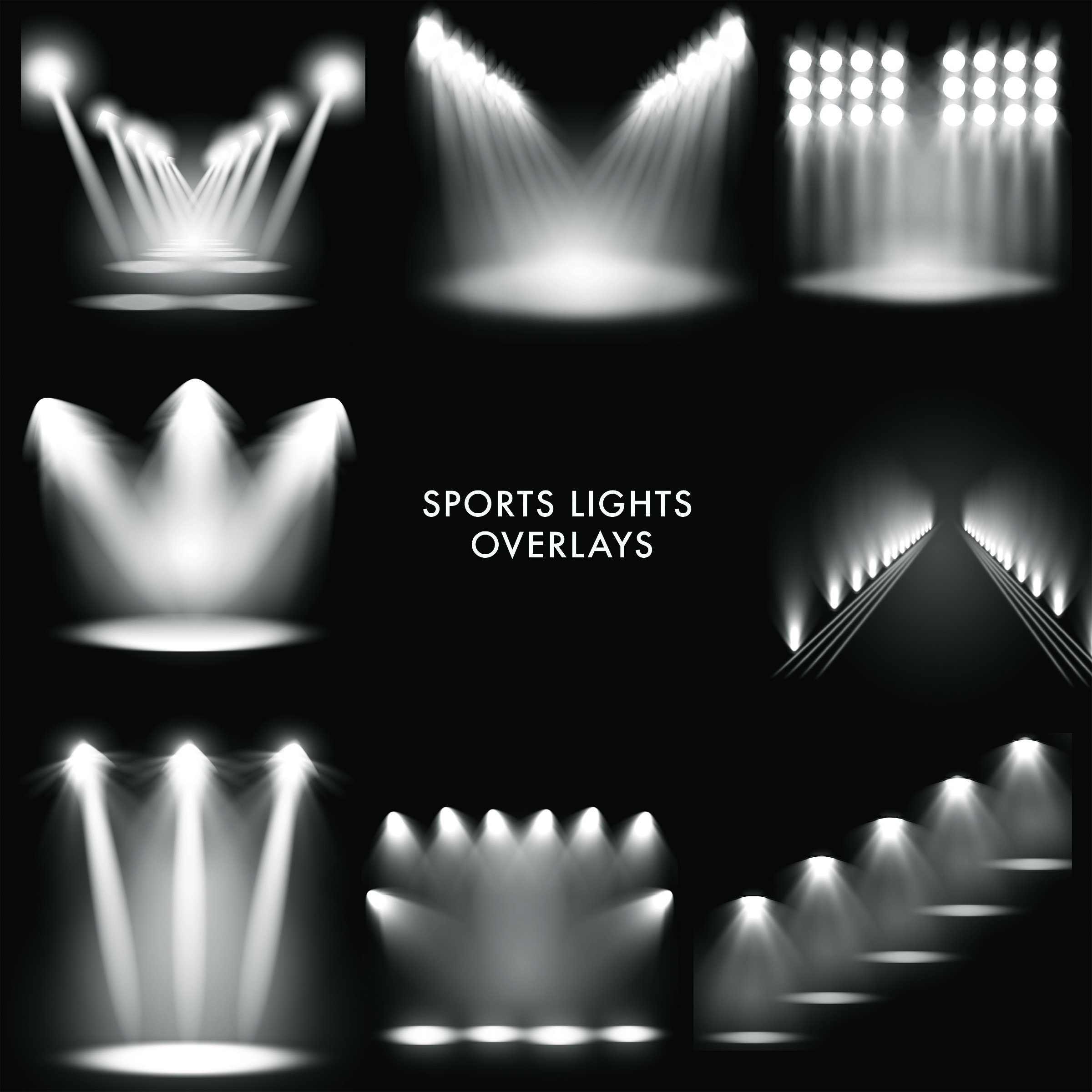 Sports Stadium Lights Overlays Lights Overlays Sports - Etsy