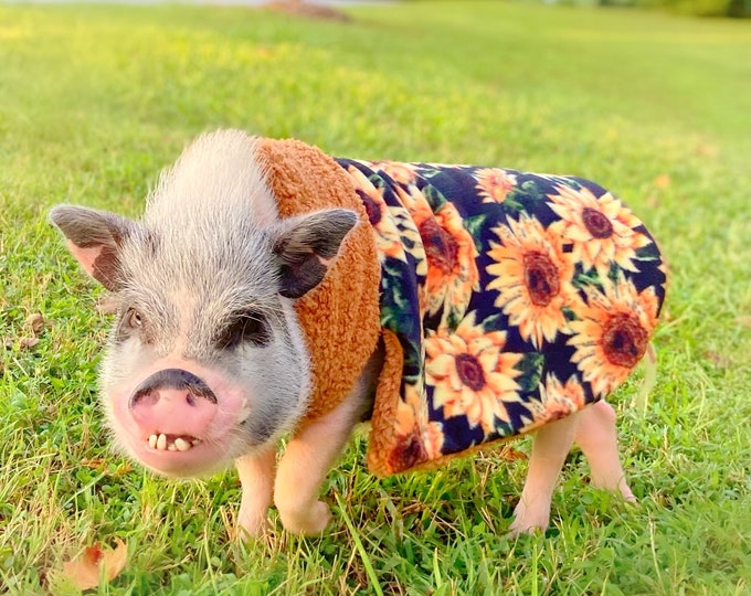 Mini Pig Double Blizzard Fleece Coats With a Flip up Collar to Protect ...