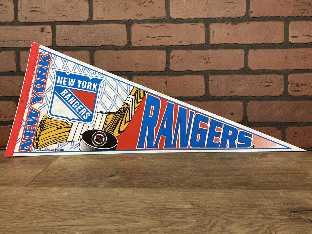 1990s New York Rangers NHL Large Vintage Pennant - Authentic Sports ...