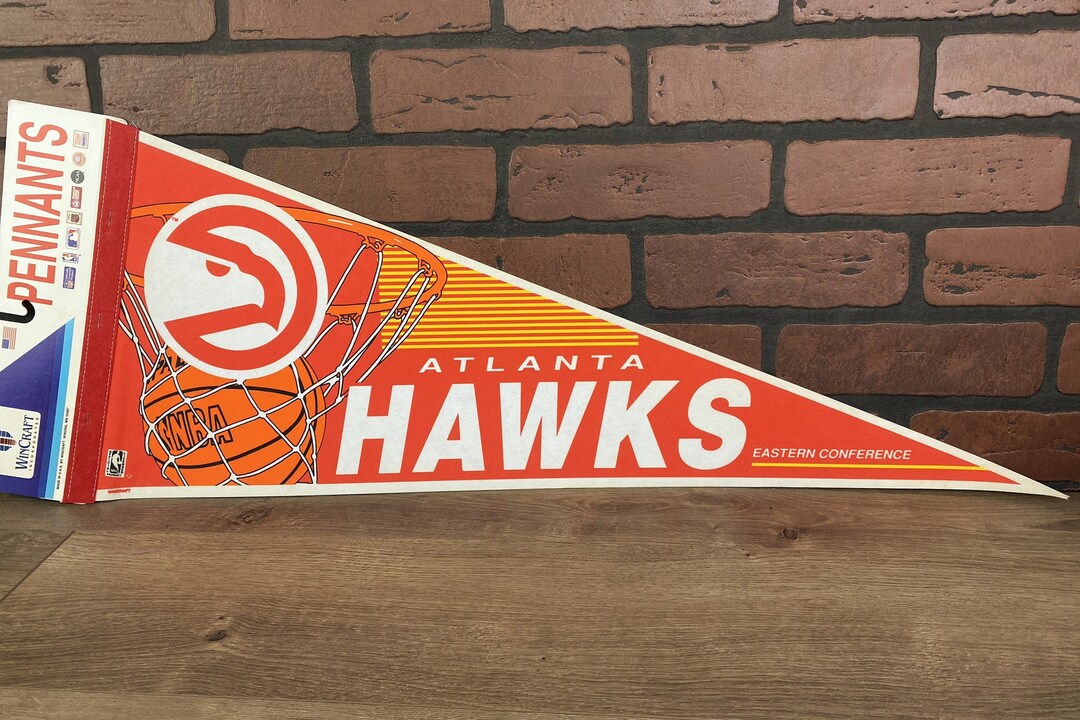 1990's Atlanta Hawks New Stock Large Vintage Pennant - Etsy