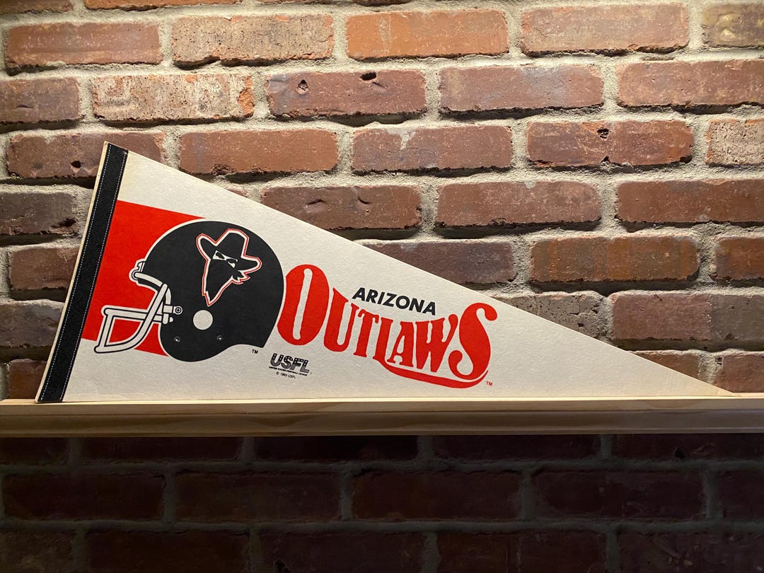 1980s Arizona Outlaws USFL Large Vintage Pennant – Authentic Sports ...