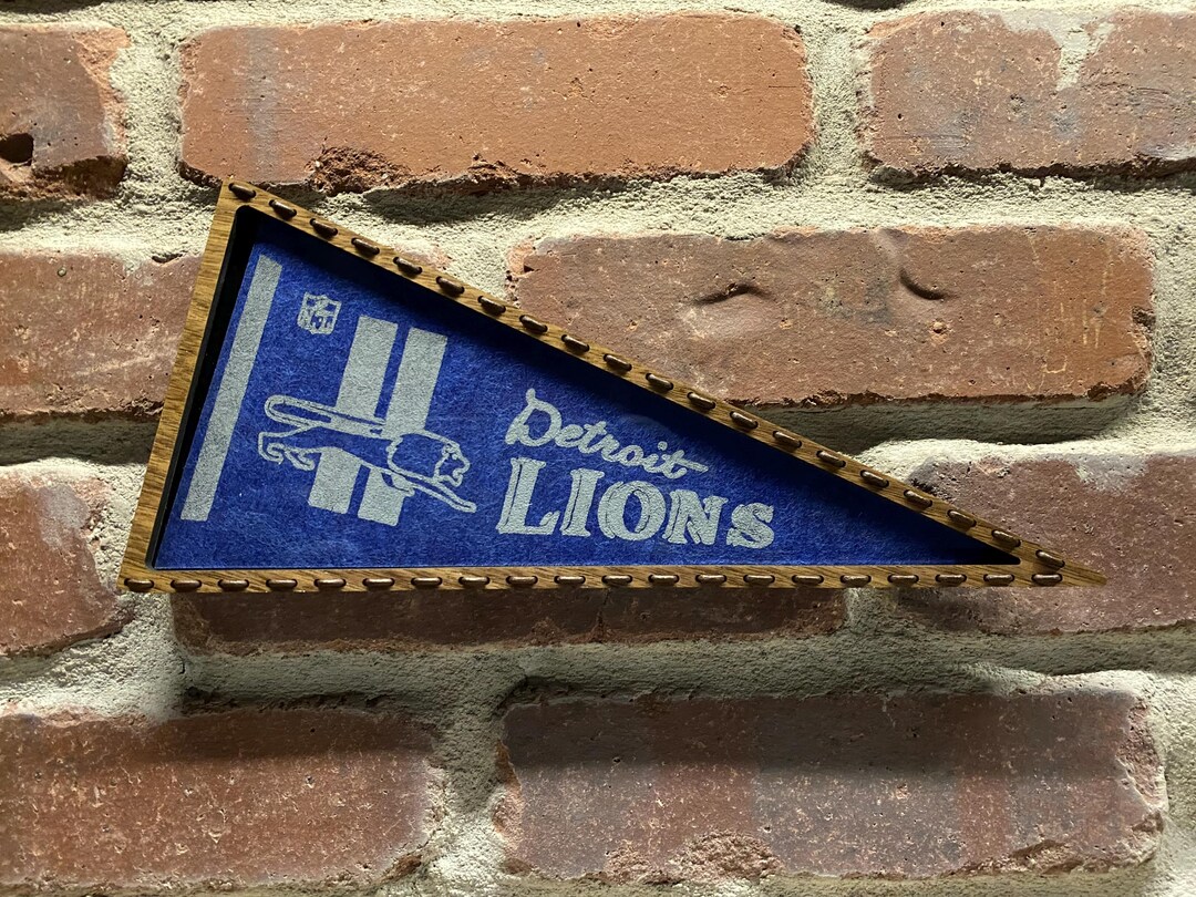 Framed 1970s Detroit Lions NFL Vintage Mini Pennant - Etsy