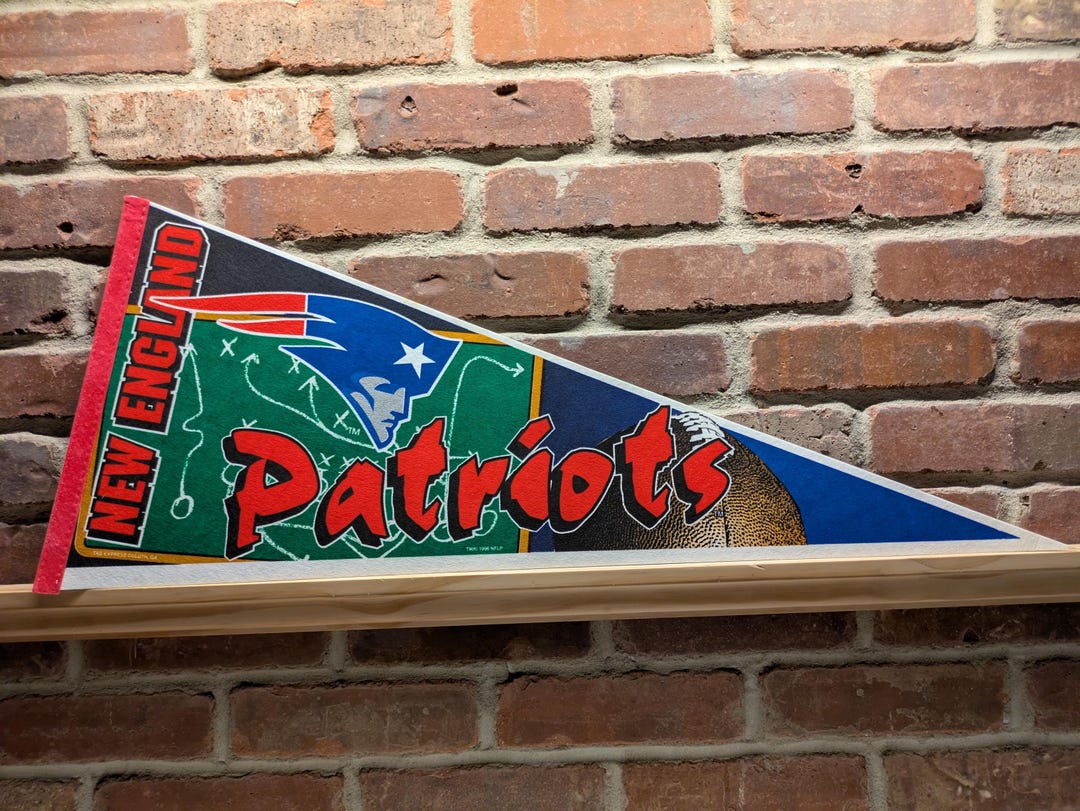 1990s New England Patriots NFL Large Vintage Pennant – Authentic Sports ...