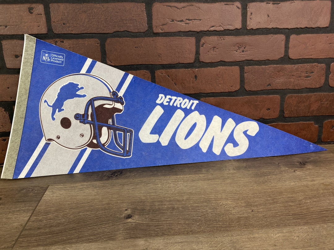 Banderín grande vintage de los Detroit Lions de los años 80 - Etsy España