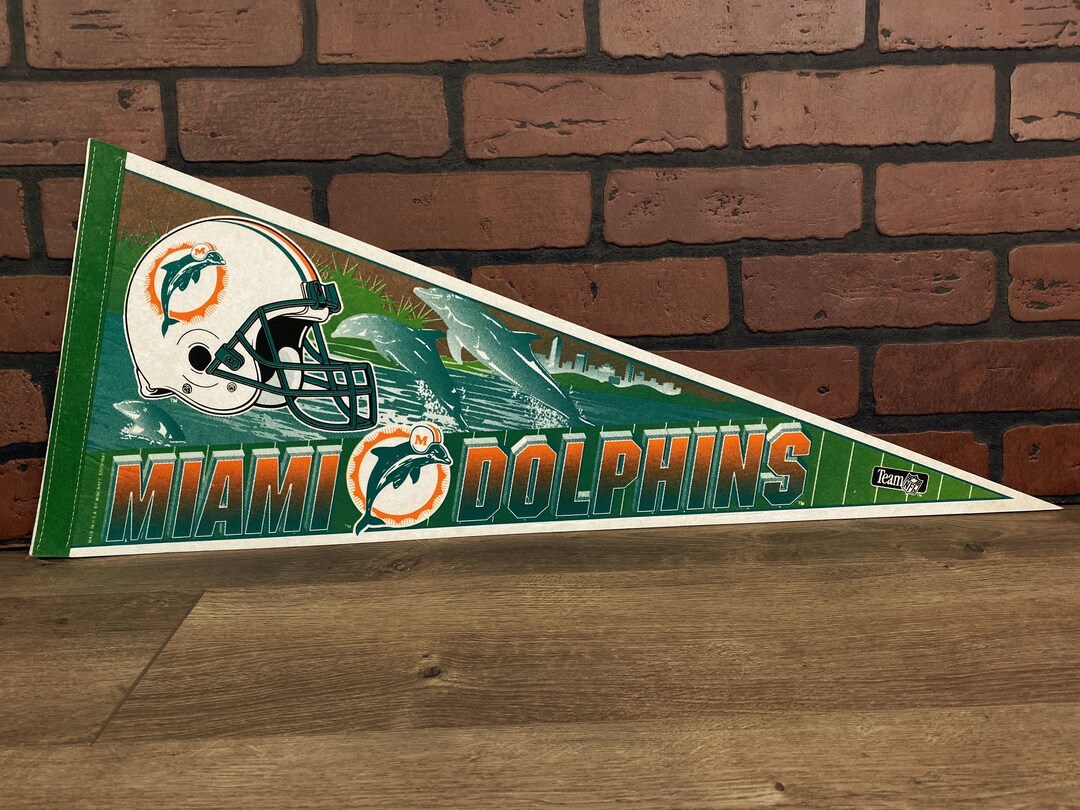1990s Miami Dolphins NFL Large Vintage Pennant - Etsy