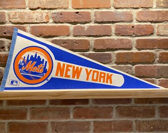 1980's New York Mets MLB Large Vintage Pennant - Etsy