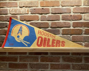 1970s Houston Oilers NFL Large Vintage Pennant – Authentic Sports ...
