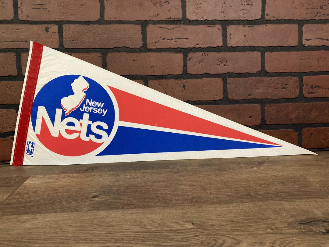 1980's New Jersey Nets NBA Large Vintage Pennant - Etsy