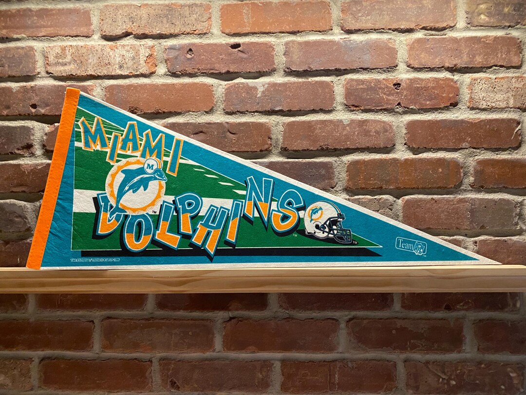 1990s Miami Dolphins NFL Large Vintage Pennant - Etsy