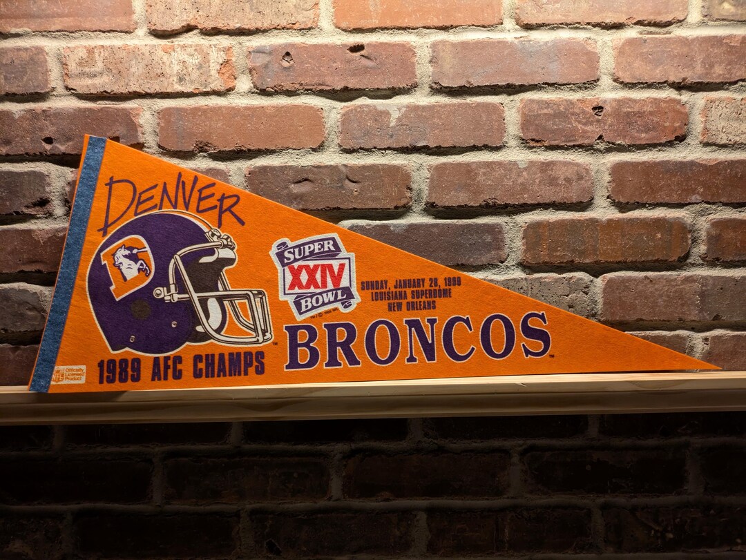 1990 Denver Broncos AFC Championship Super Bowl NFL Large Vintage ...