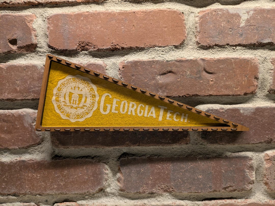 Framed 1950s Georgia Tech Yellow Jackets Vintage NCAA Mini Pennant ...
