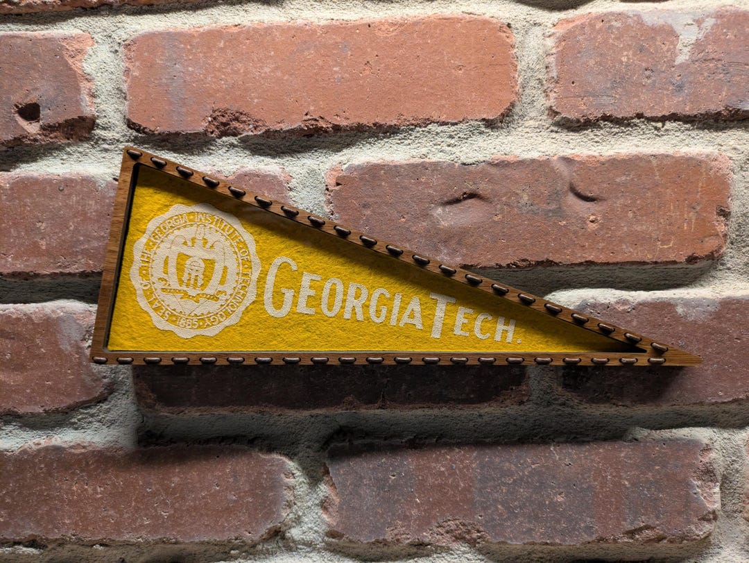 Framed 1950s Georgia Tech Yellow Jackets NCAA Vintage Mini Pennant ...