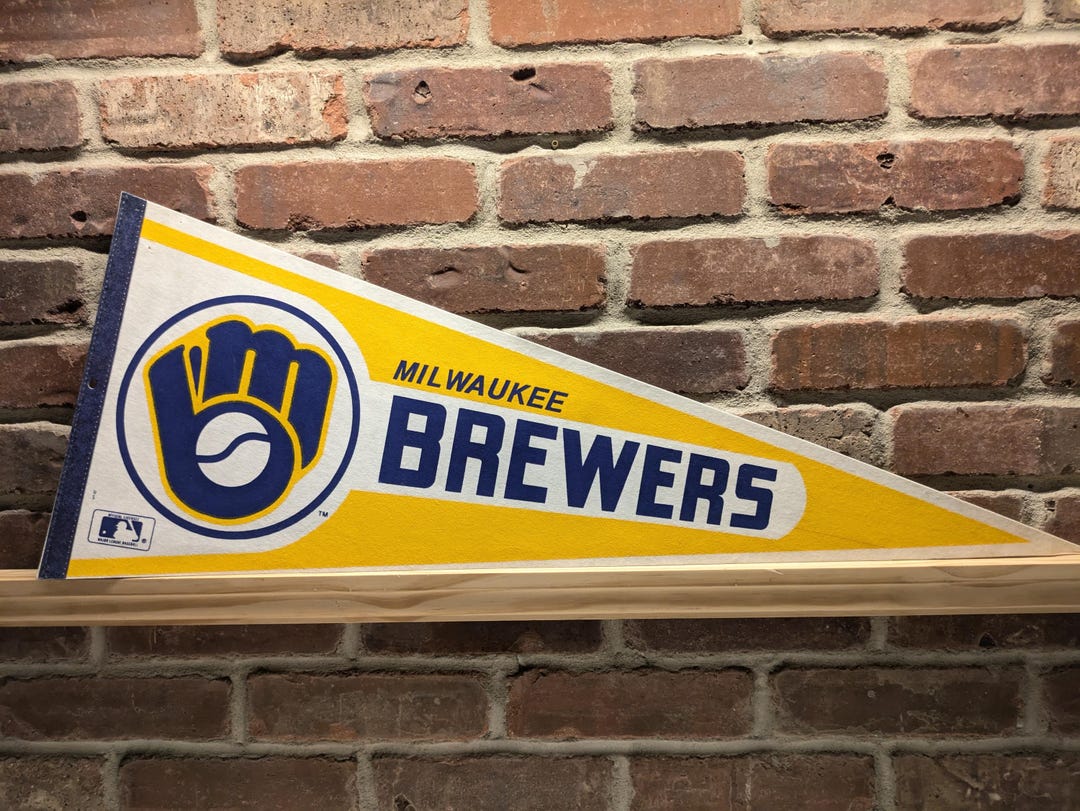 1980s Milwaukee Brewers MLB Large Vintage Pennant – Authentic Sports ...