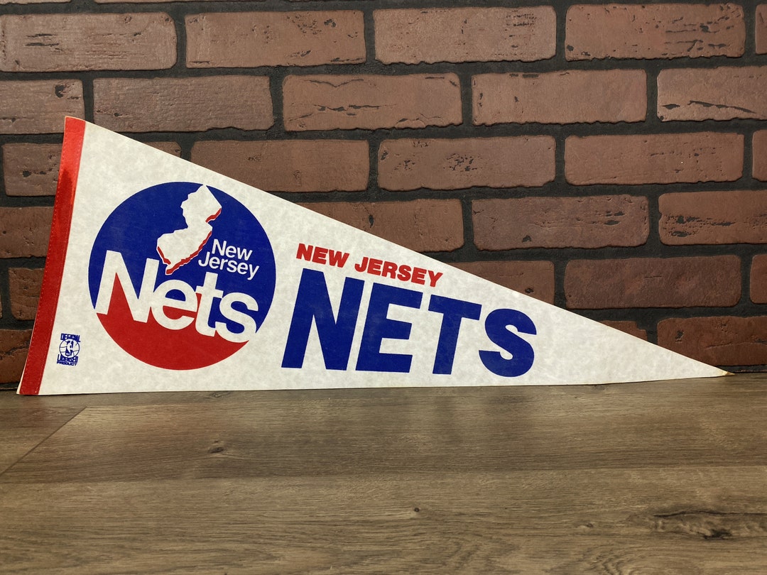1980s New Jersey Nets NBA Large Vintage Pennant – Authentic Sports ...