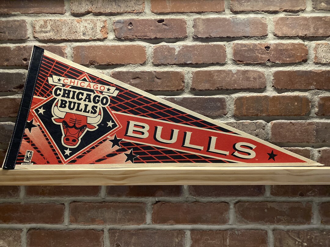 1990s Chicago Bulls NBA Large Vintage Pennant – Authentic Sports ...