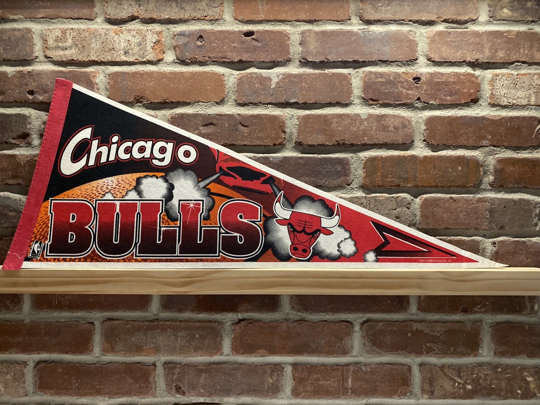 1990's Chicago Bulls NBA Large Vintage Pennant - Etsy