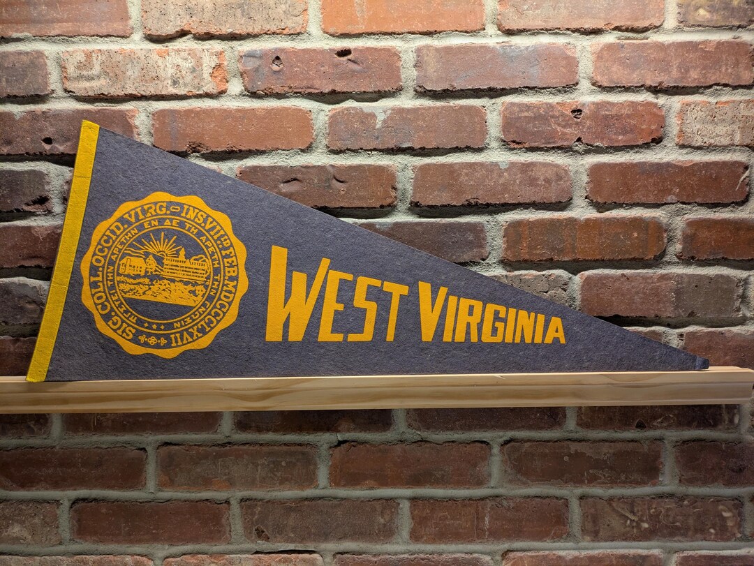 1970s West Virginia University Mountaineers NCAA Large Vintage Pennant ...
