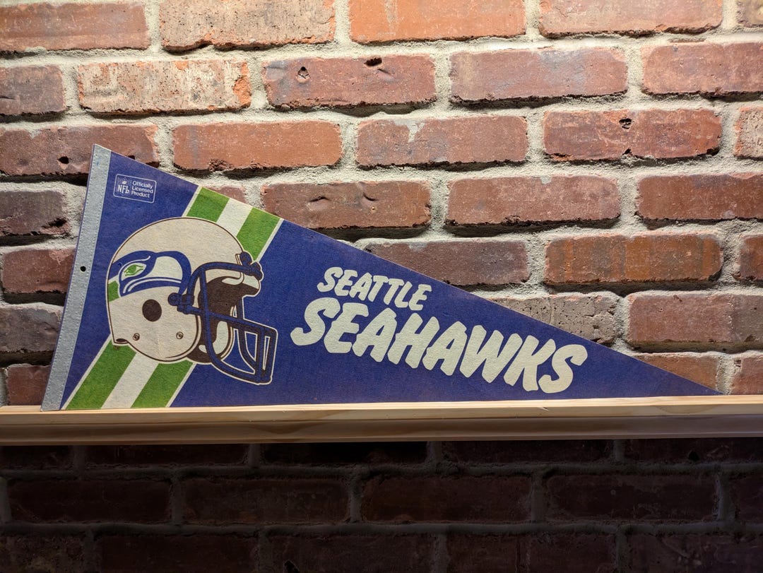 1980s Seattle Seahawks NFL Large Vintage Pennant – Authentic Sports ...
