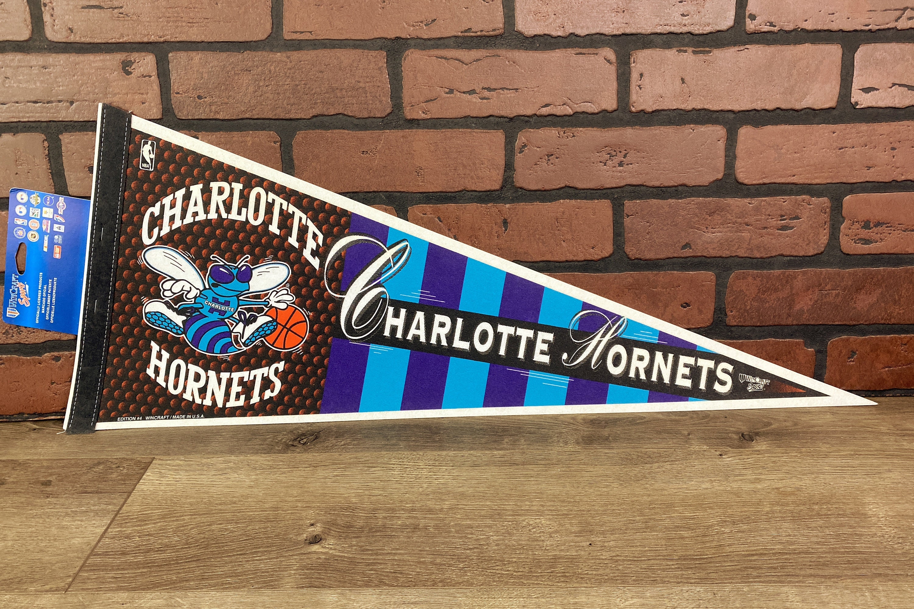 1990's Charlotte Hornets Large Vintage Pennant - Etsy