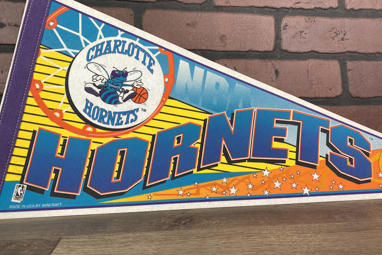 1990's Charlotte Hornets New Stock Large Vintage Pennant - Etsy