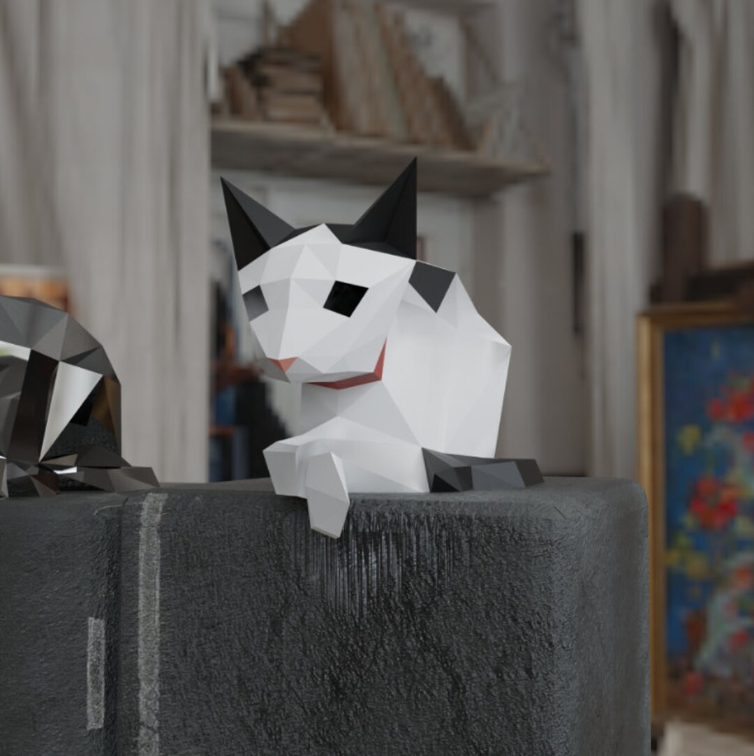 Papercraft Loafing Cat, Make Your Own Cat, Papercraft Paper Statue ...