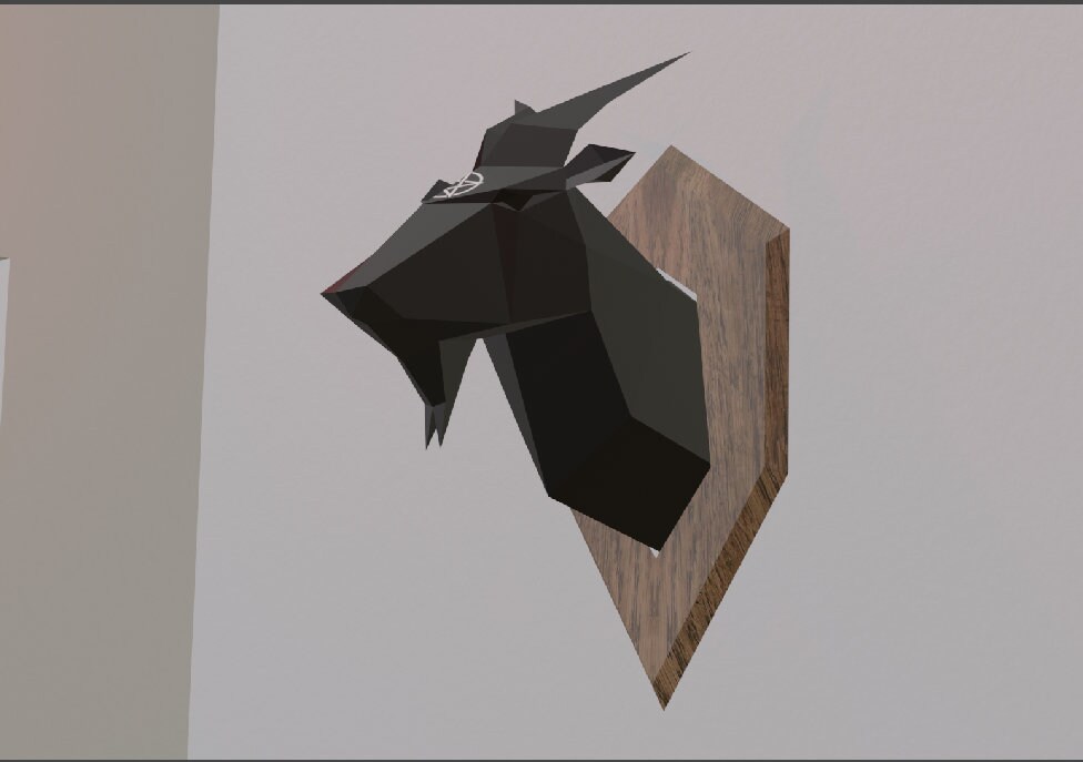 Papercraft Goat Head Mount With Pentagram, Make Your Own Satanic Goat ...