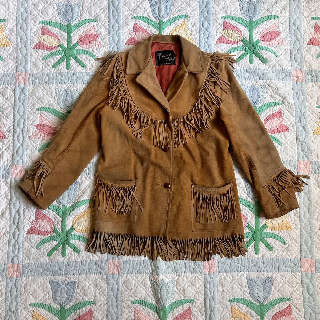 Vintage Suede Fringe Jacket Western Cowboy Country Seventies - Etsy