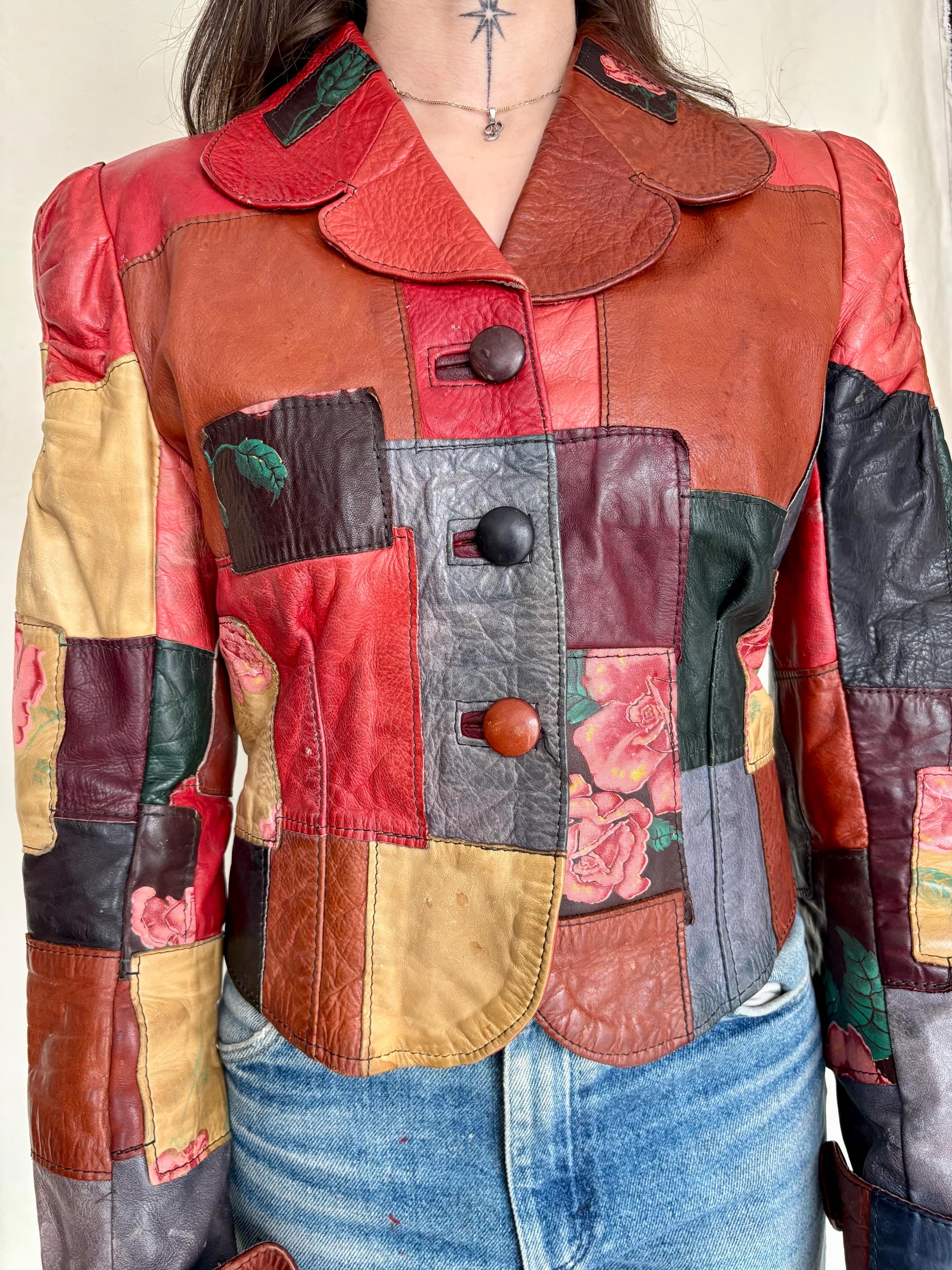RARE Gandalf the Wizard Patchwork Leather 70s Jacket Rocker Hippie ...