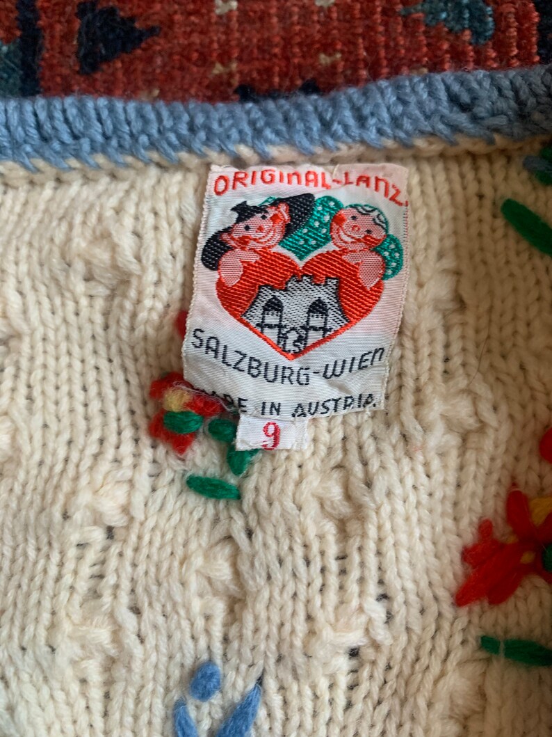 Vintage Austrian Trachten Cardigan Lanz of Salzburg Popcorn Knit ...