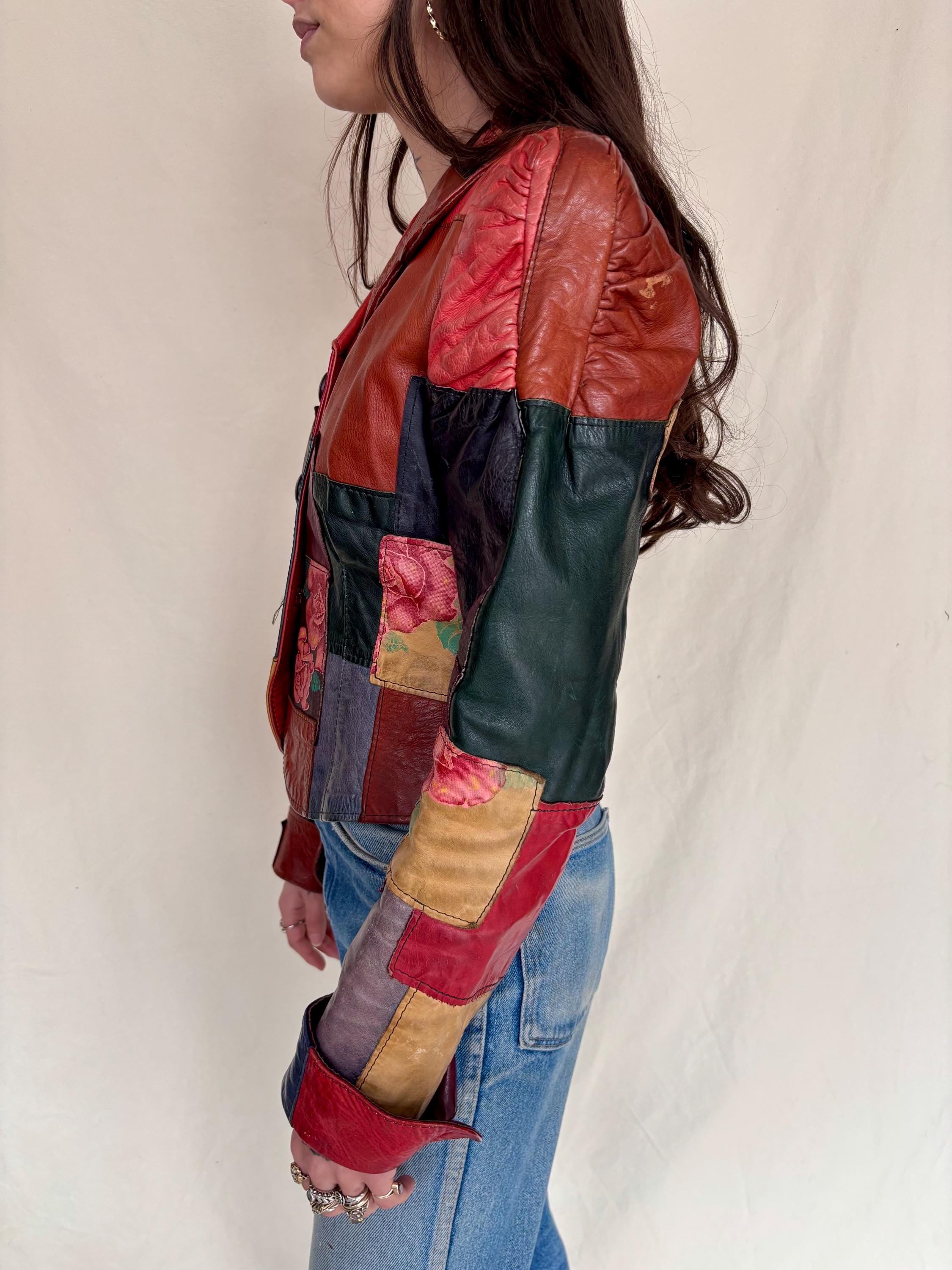 RARE Gandalf the Wizard Patchwork Leather 70s Jacket Rocker Hippie ...