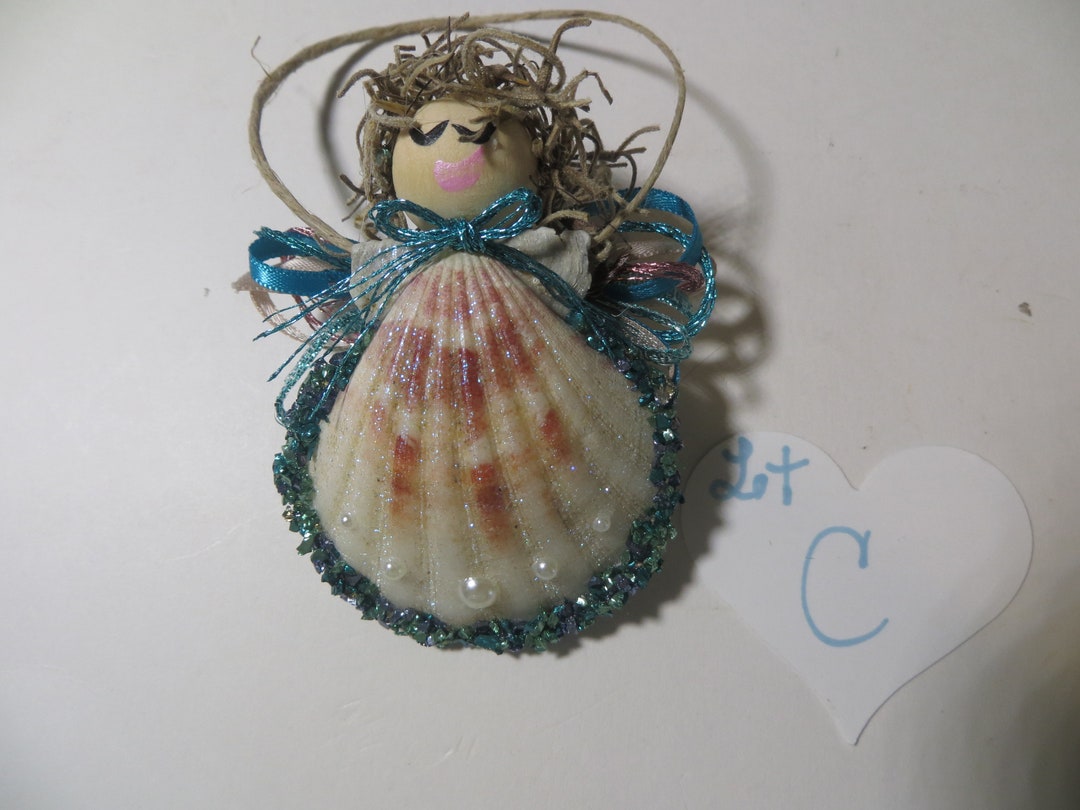 Hand Crafted Original Angel Shell Ornament/keepsake W/assorted Ribbons ...