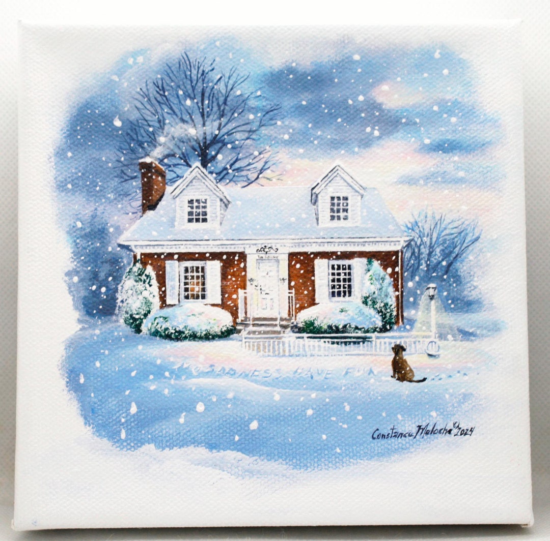 Winter Scene Custom Home Portraits. Mine Home Portraits. Sentimental ...