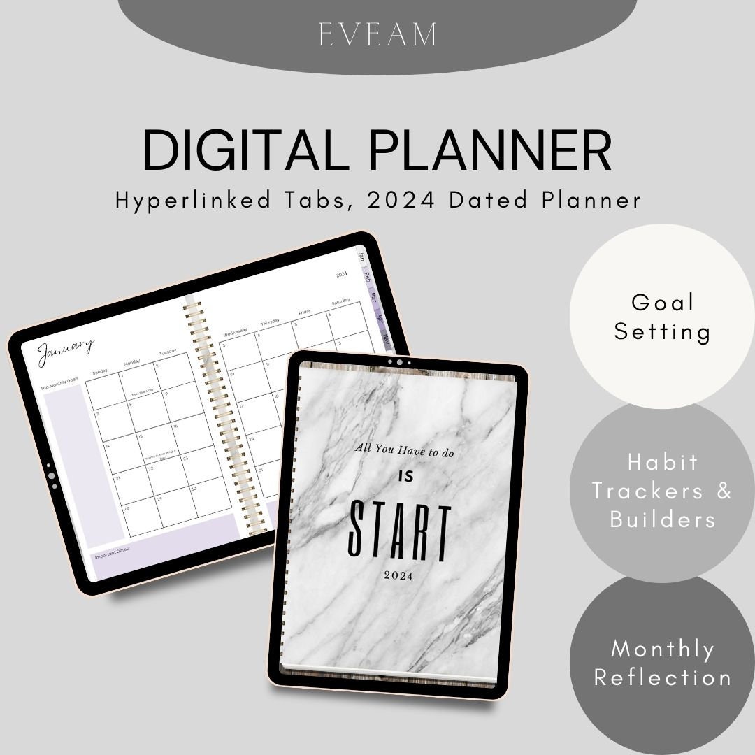 2024 Digital Planner, Notability and Goodnotes Planner, iPad Planner ...
