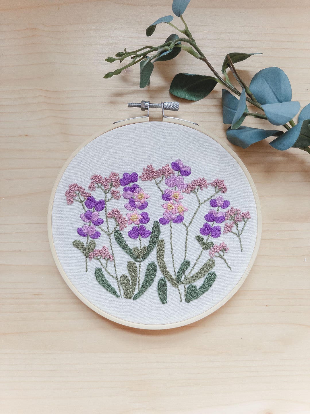 Hand Embroidery Wall Art - Floral Wall Art - Embroidered Hoop Art ...