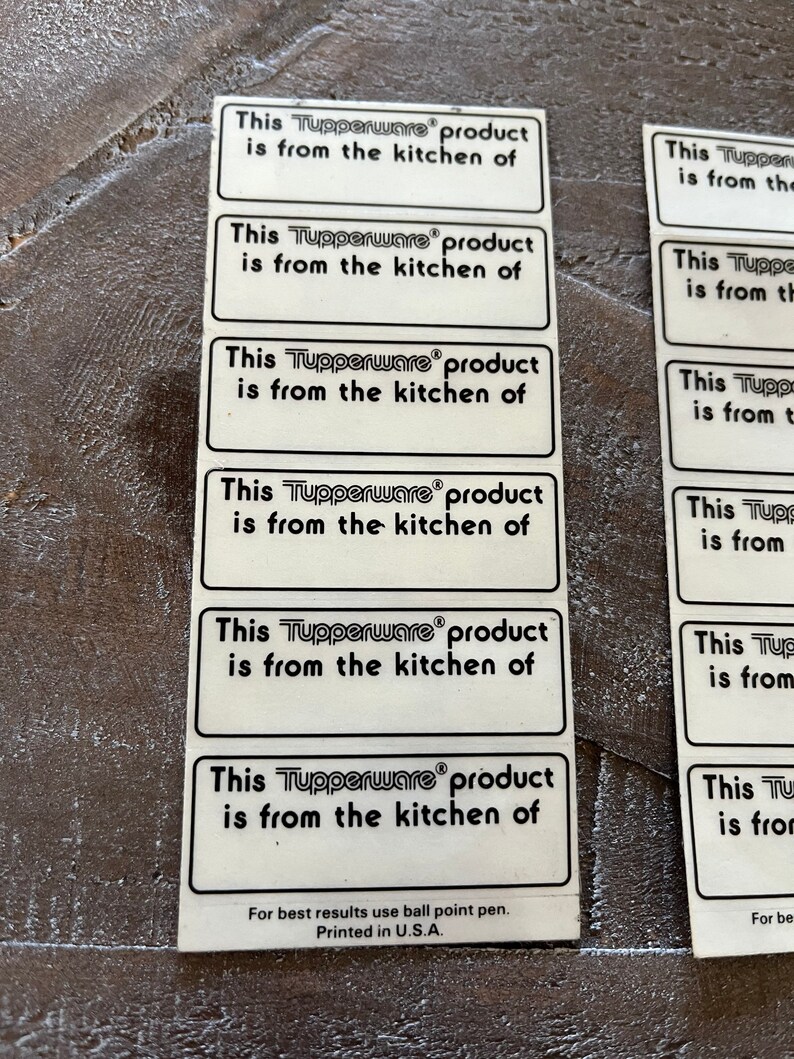 Twenty Vintage Tupperware Labels Retro Labels for Tupperware Owners 4 ...