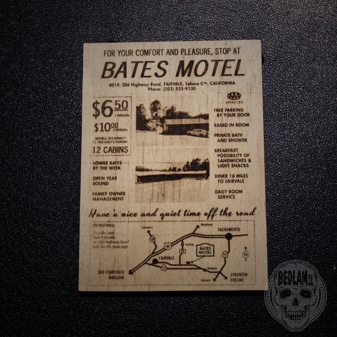 5x7 Bates Motel Laser Engraved Wood Sign - Etsy