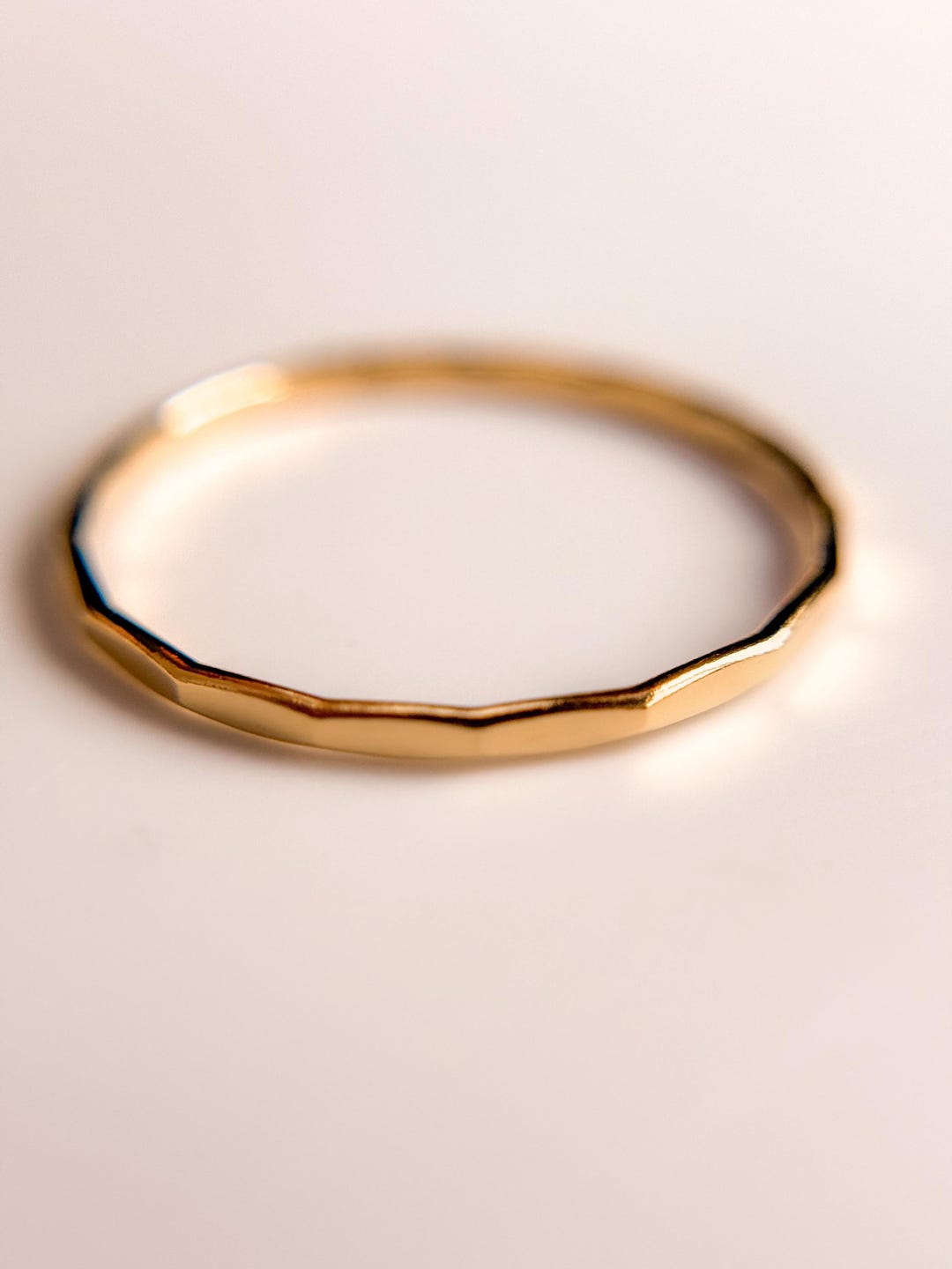Minimalist Gold Filled Stacker Ring//modern Hammered//18 Karat Gold ...