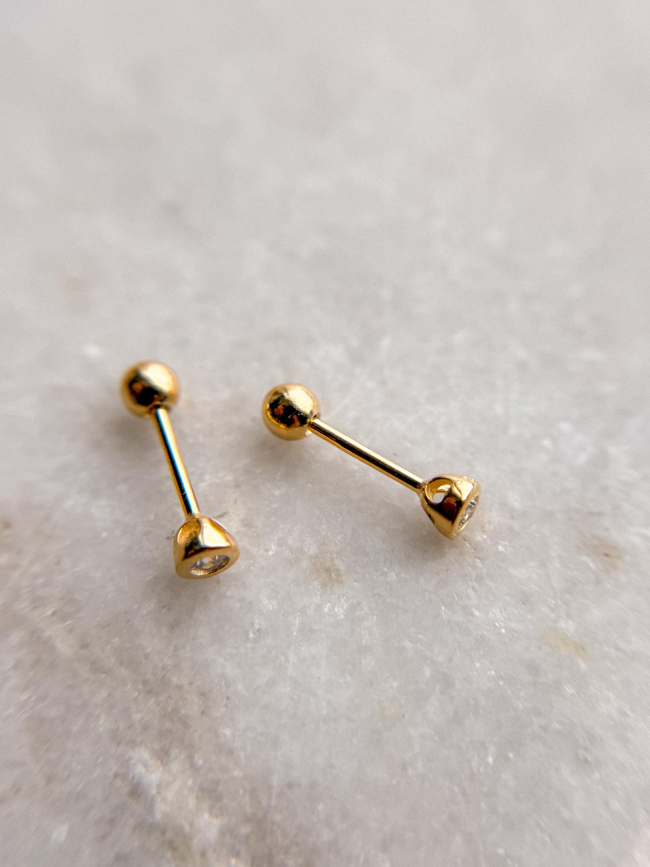 Modern Swarovski Crystal Studs//18k Gold Vermiel//tiny Stud Earrings ...