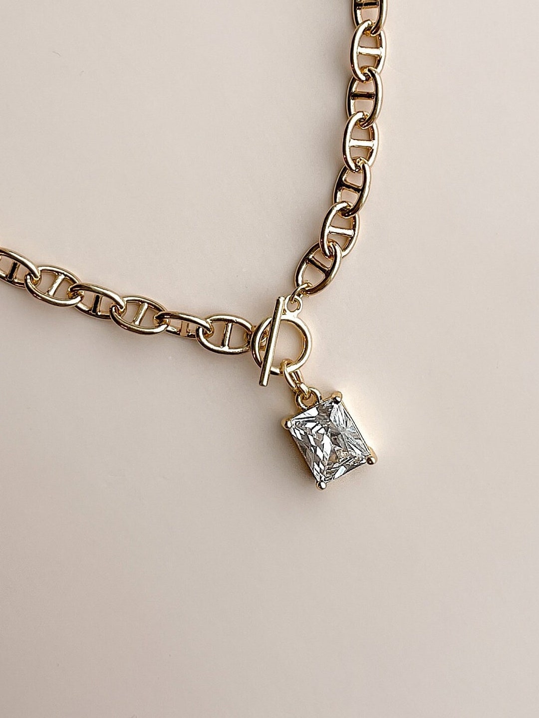 Leilani Crystal Necklace//18k Gold Filled//swarovski Crystal//front ...