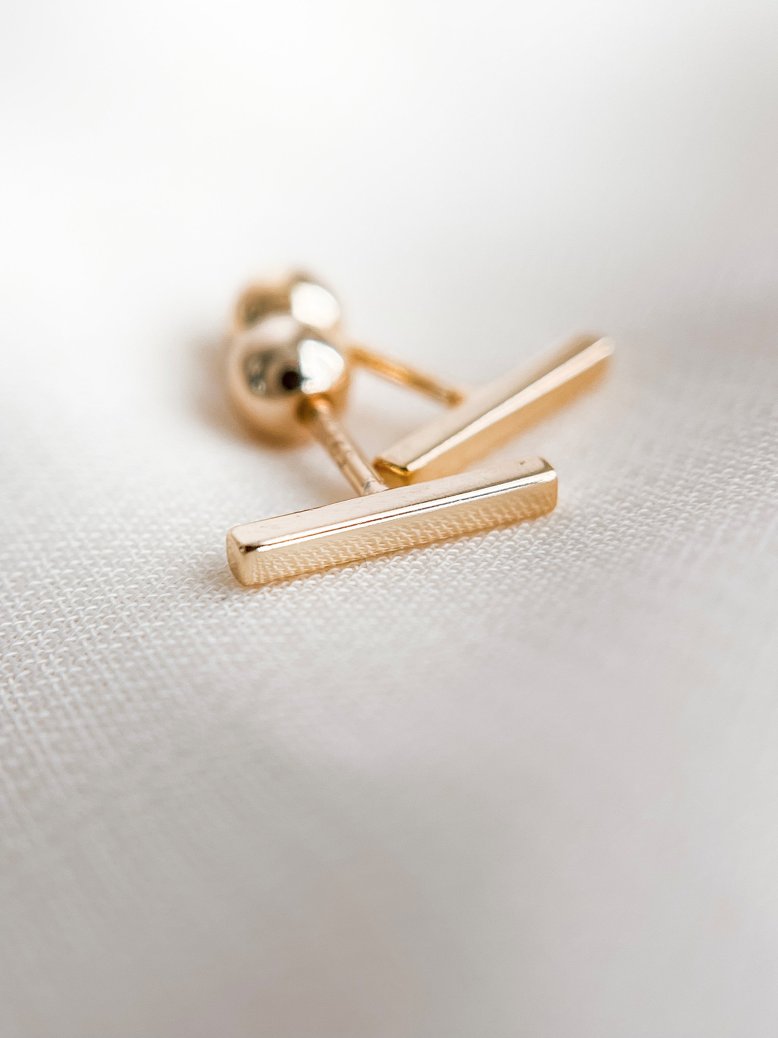 Tiny Modern Bar Gold Studs//18 Karat Gold Filled//925 Gold Vermiel ...