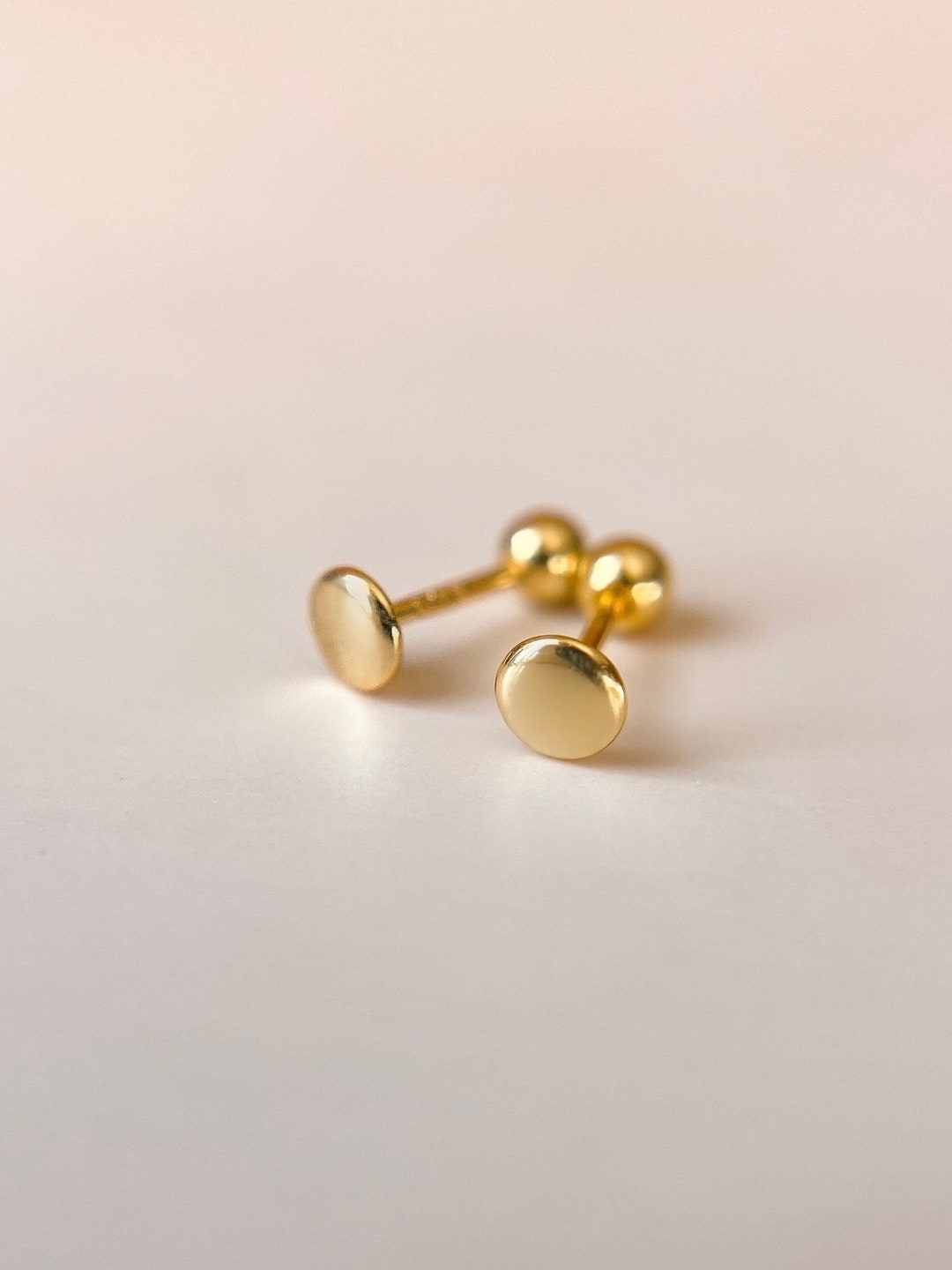 Dottie Modern Studs//18k Gold Filled//tiny Stud Earrings//sleep in Earrings//screw Backs//modern ...