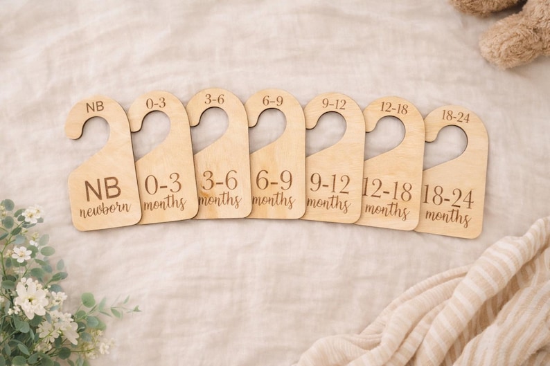 Baby Closet Dividers | Wooden Baby Clothes Organizer | Nursery Closet ...