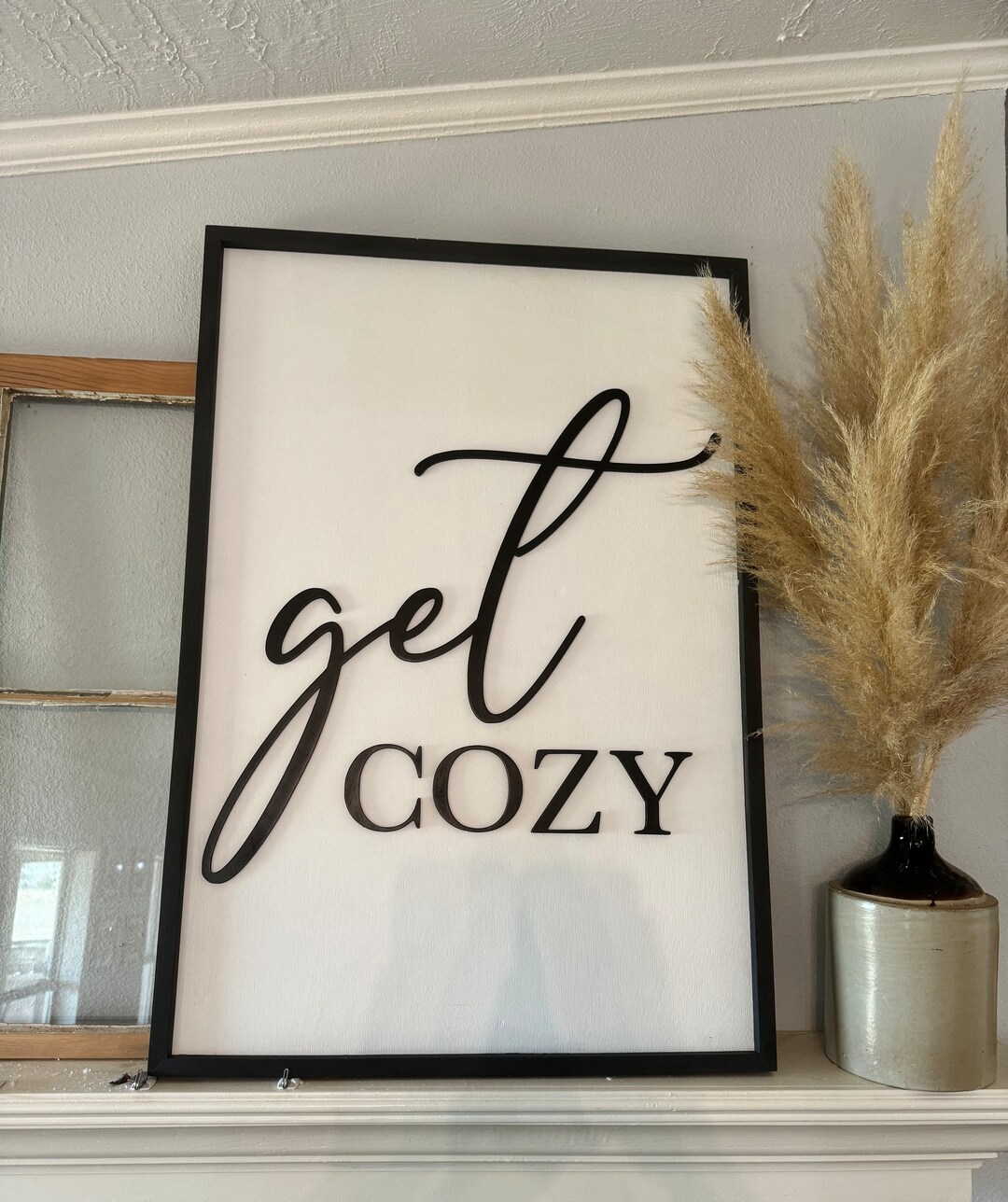 Get Cozy Wood Sign Home Decor Modern Farmhouse Boho Style Wall Art 2D ...