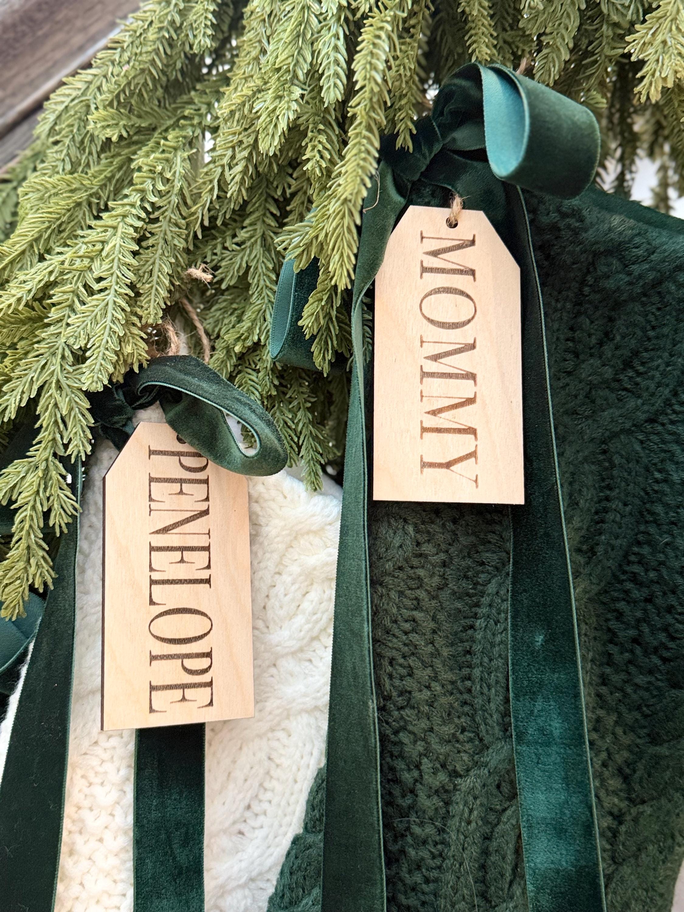 Personalized Christmas Stocking Name Tag, Vintage and Modern Decor ...