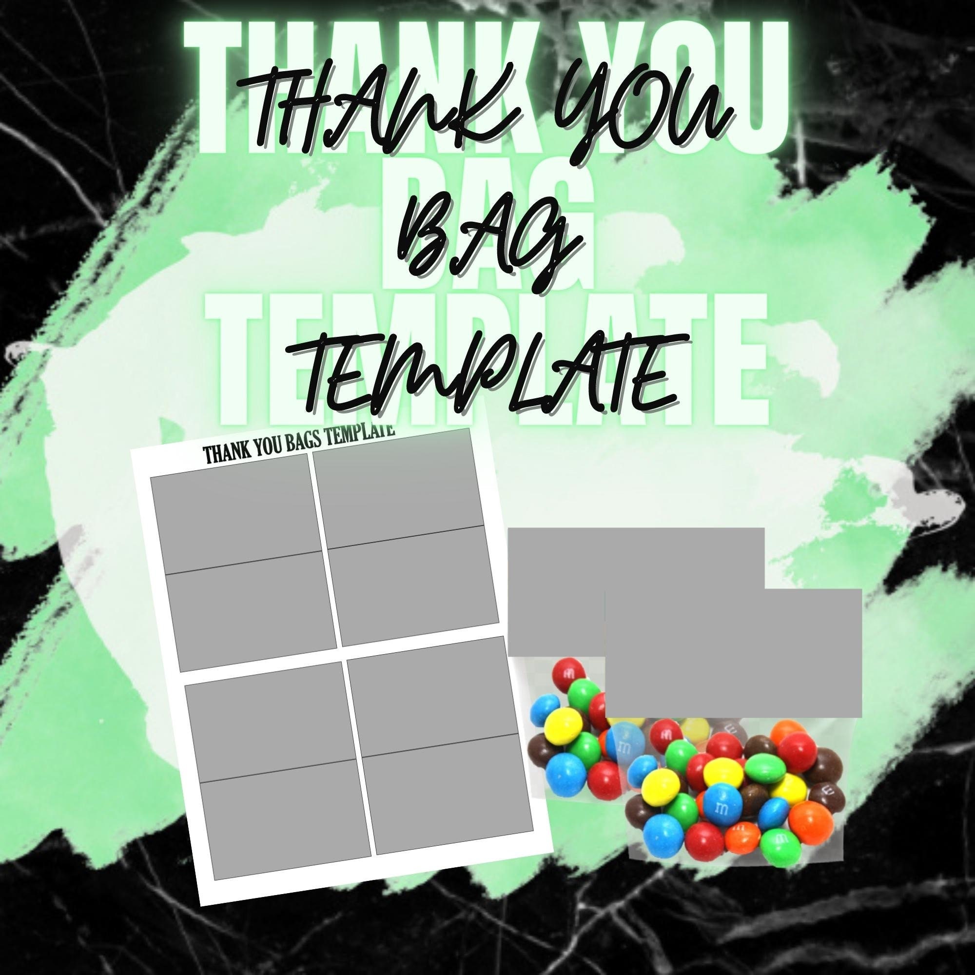 Instant Download Thank You Bag Toppers Template - Etsy